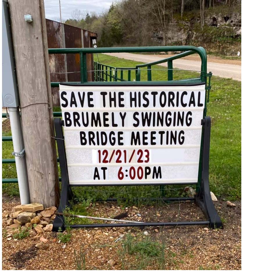 Home - Save the Historical Brumley Swinging Bridge